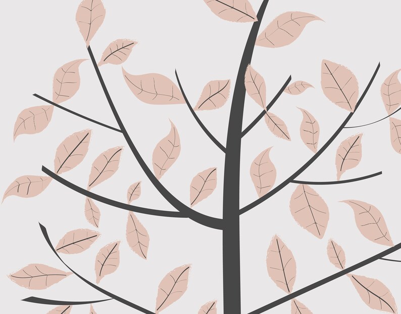 Tree Print Pink Print Wall Art Print Pink Wall Art Tree | Etsy