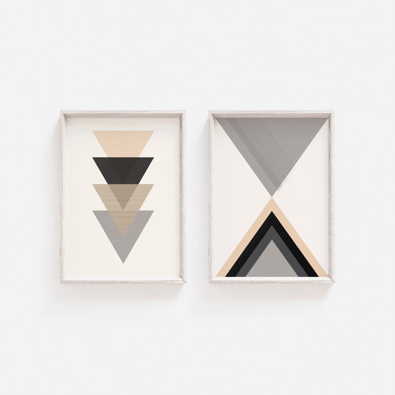 Set of Prints, Art Prints, Grey Prints, Scandinavian Print, Beige ...