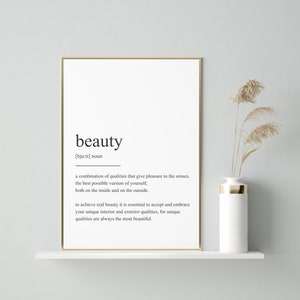 Beauty Definition Print, Quote Print, Definition Print, Beauty, Wall ...
