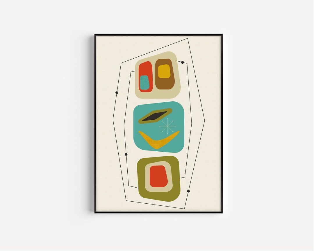 Wall Art, Retro Print, Mid Century Modern, Prints, Retro Wall Art, Mid ...