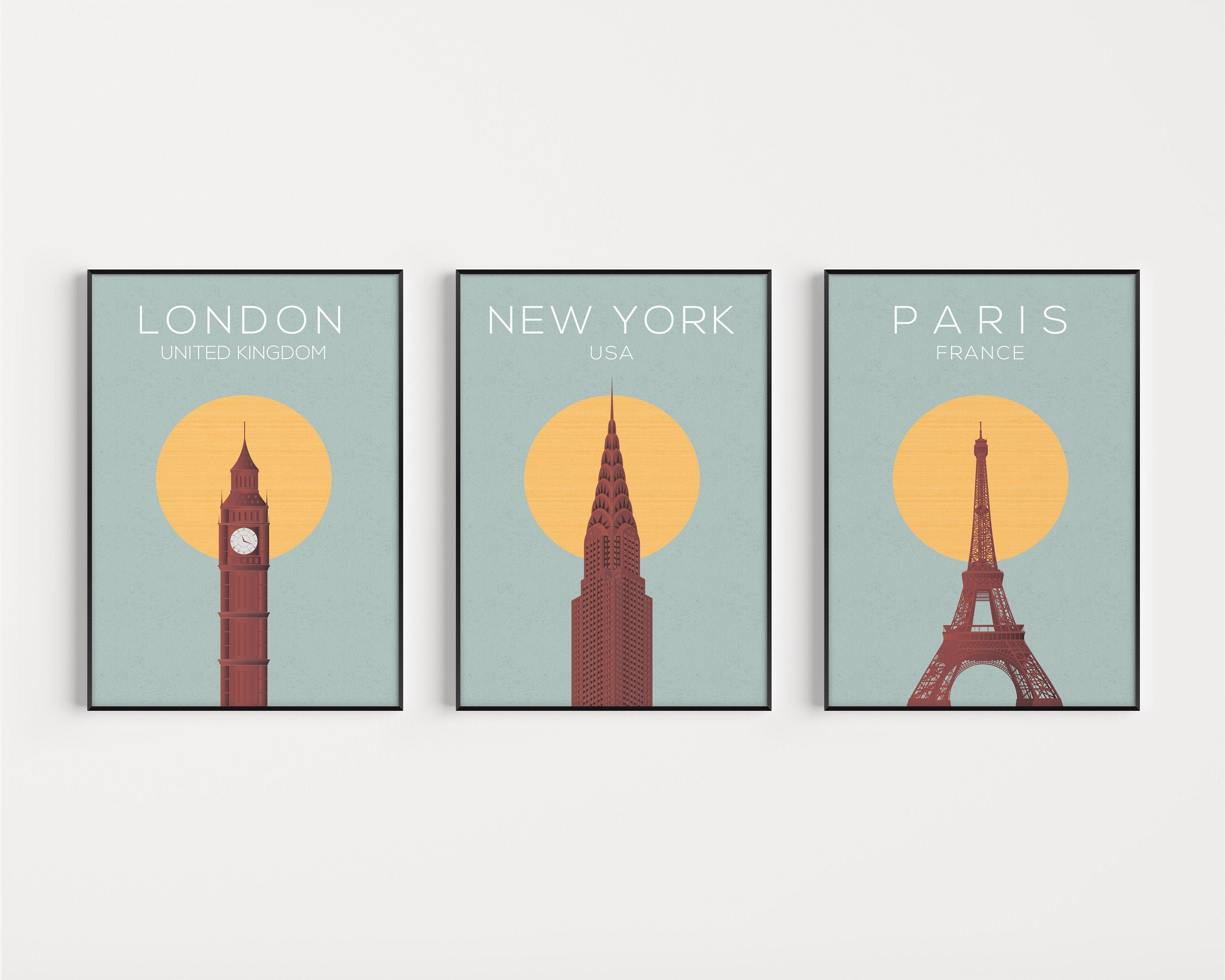 Travel Print Set Wall Art Set Travel Wall Art Set of - Etsy UK