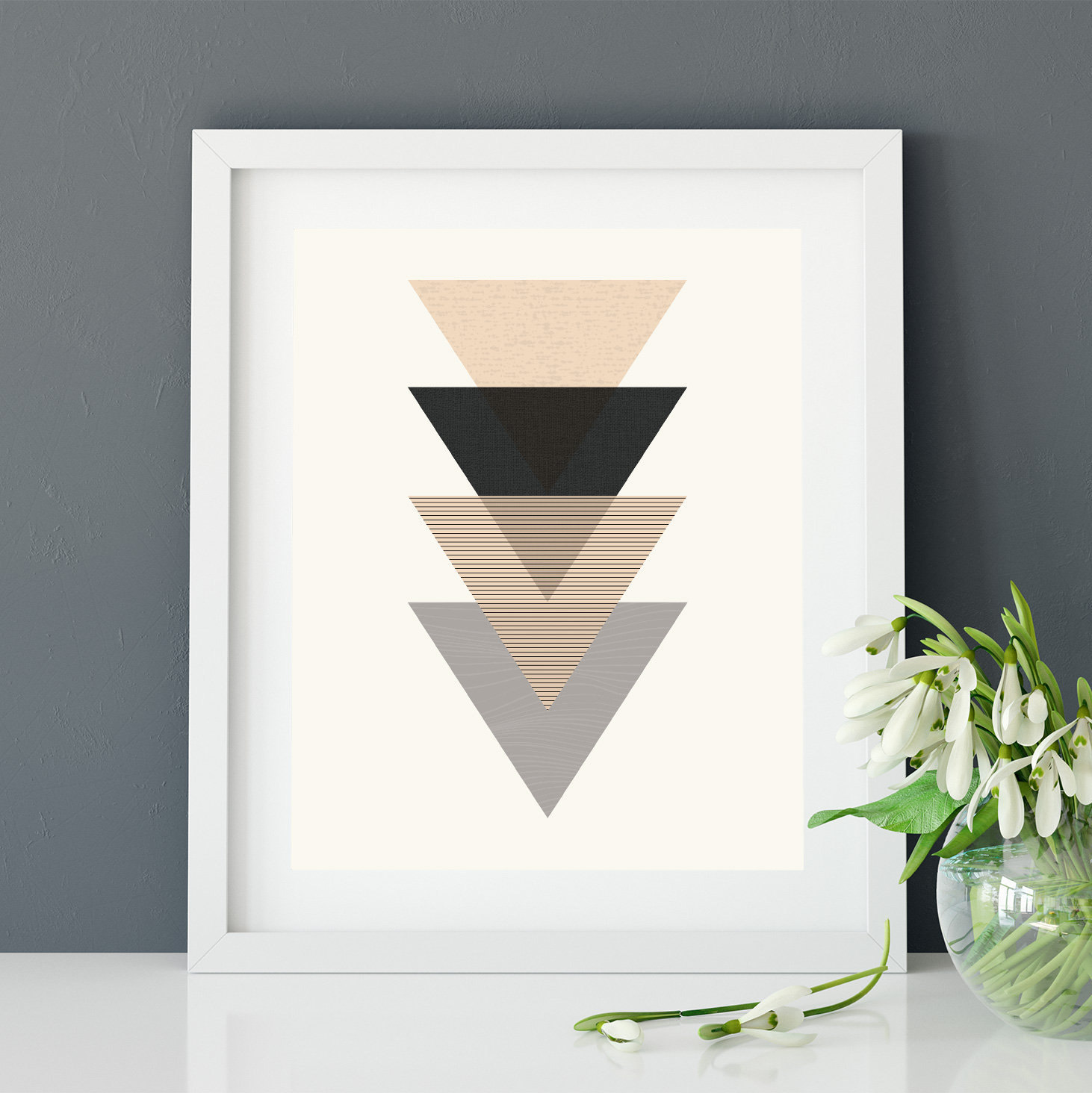 Geometric Print Wall Art Triangle Wall Art Prints | Etsy