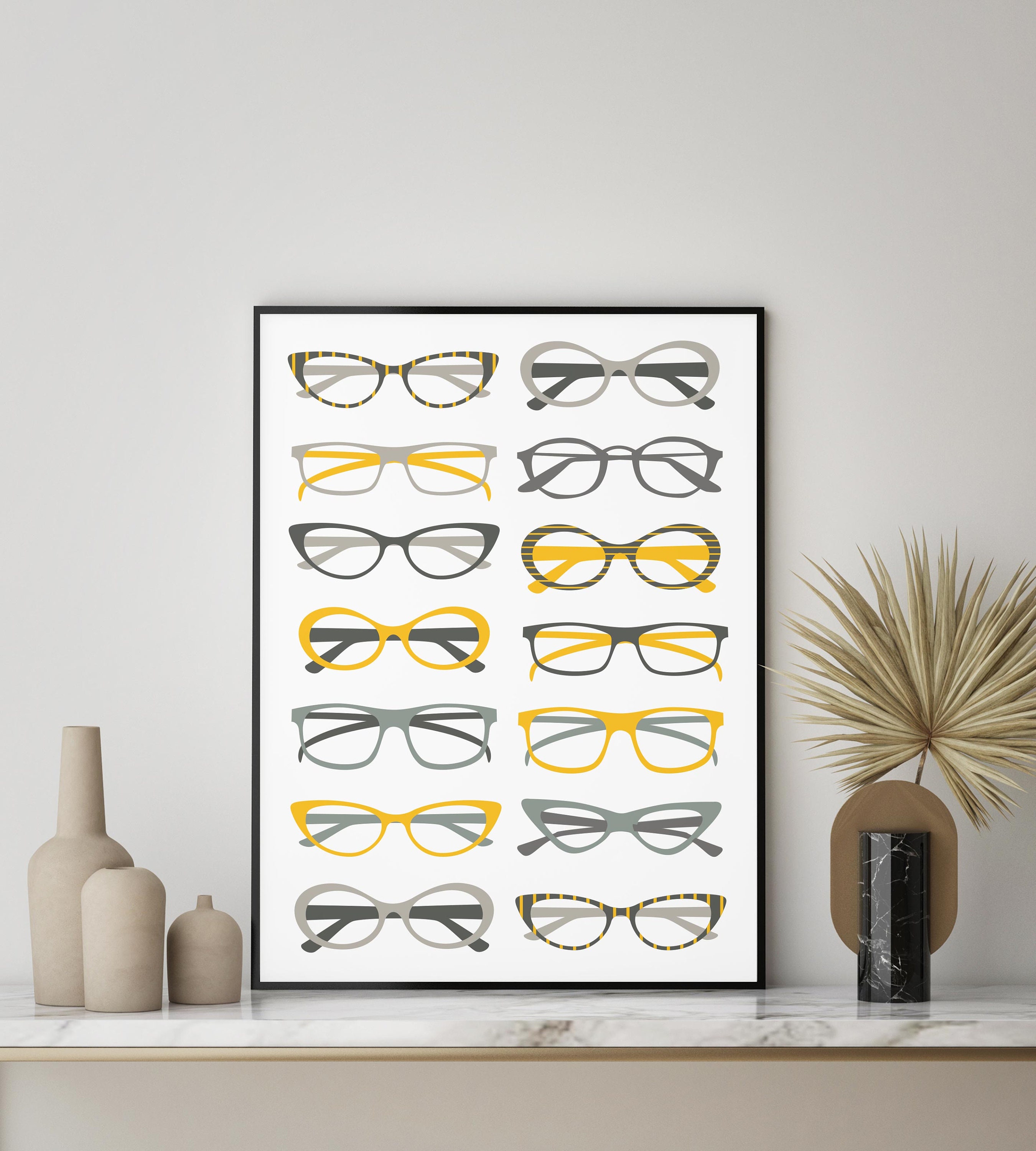 Glasses Print Wall Art Print Glasses Art Minimalist Print | Etsy