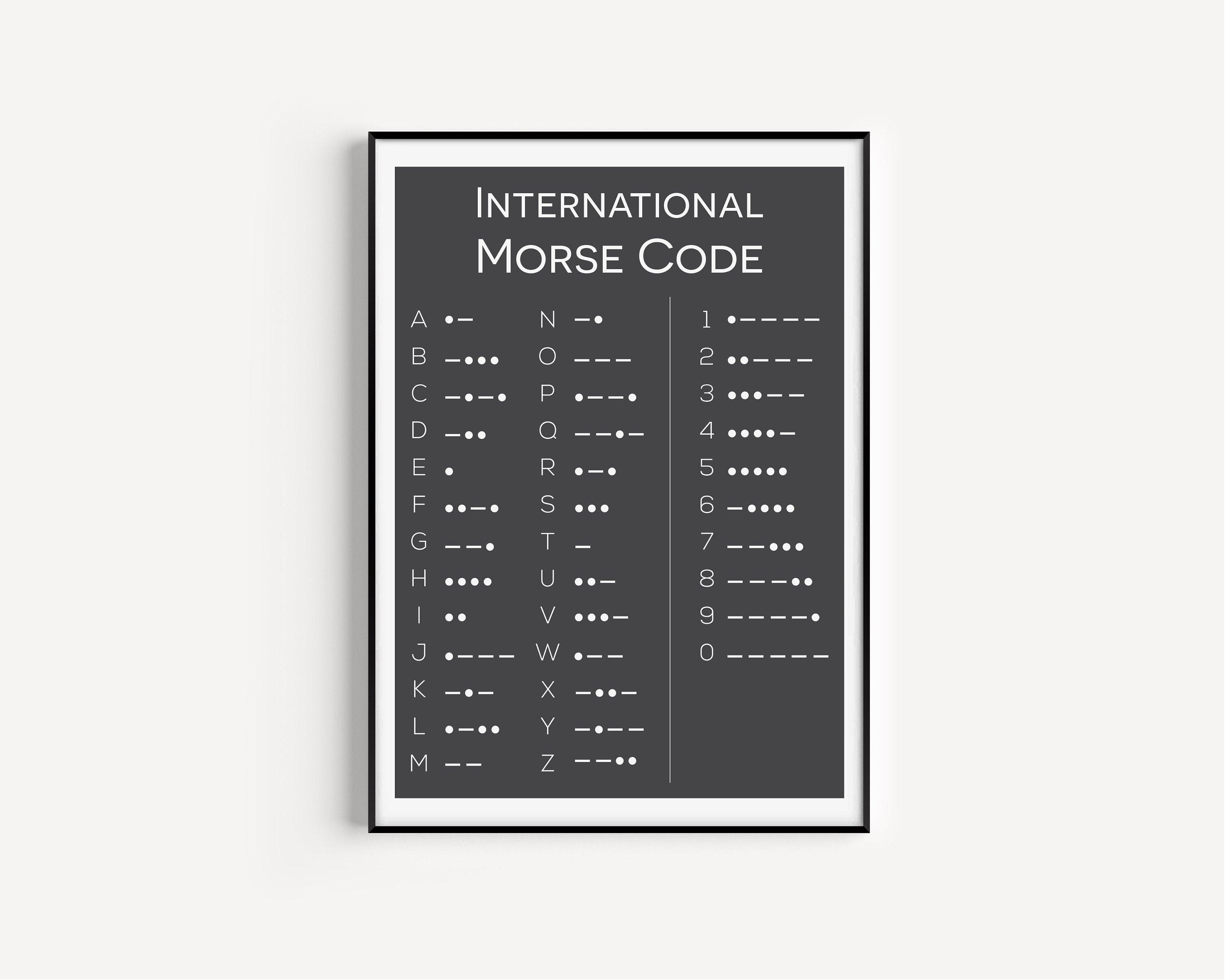 Morse Code Print Morse Code Poster Wall Art Print Wall Art - Etsy