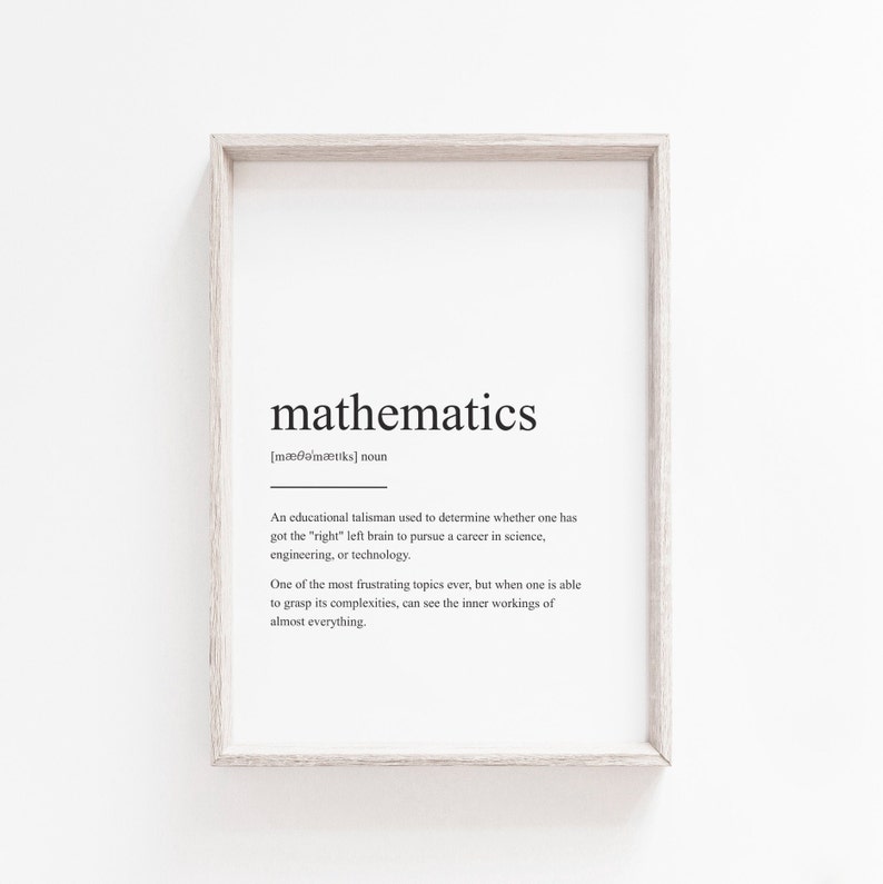 Mathematics Definition Print Wall Art Print Quote Print | Etsy