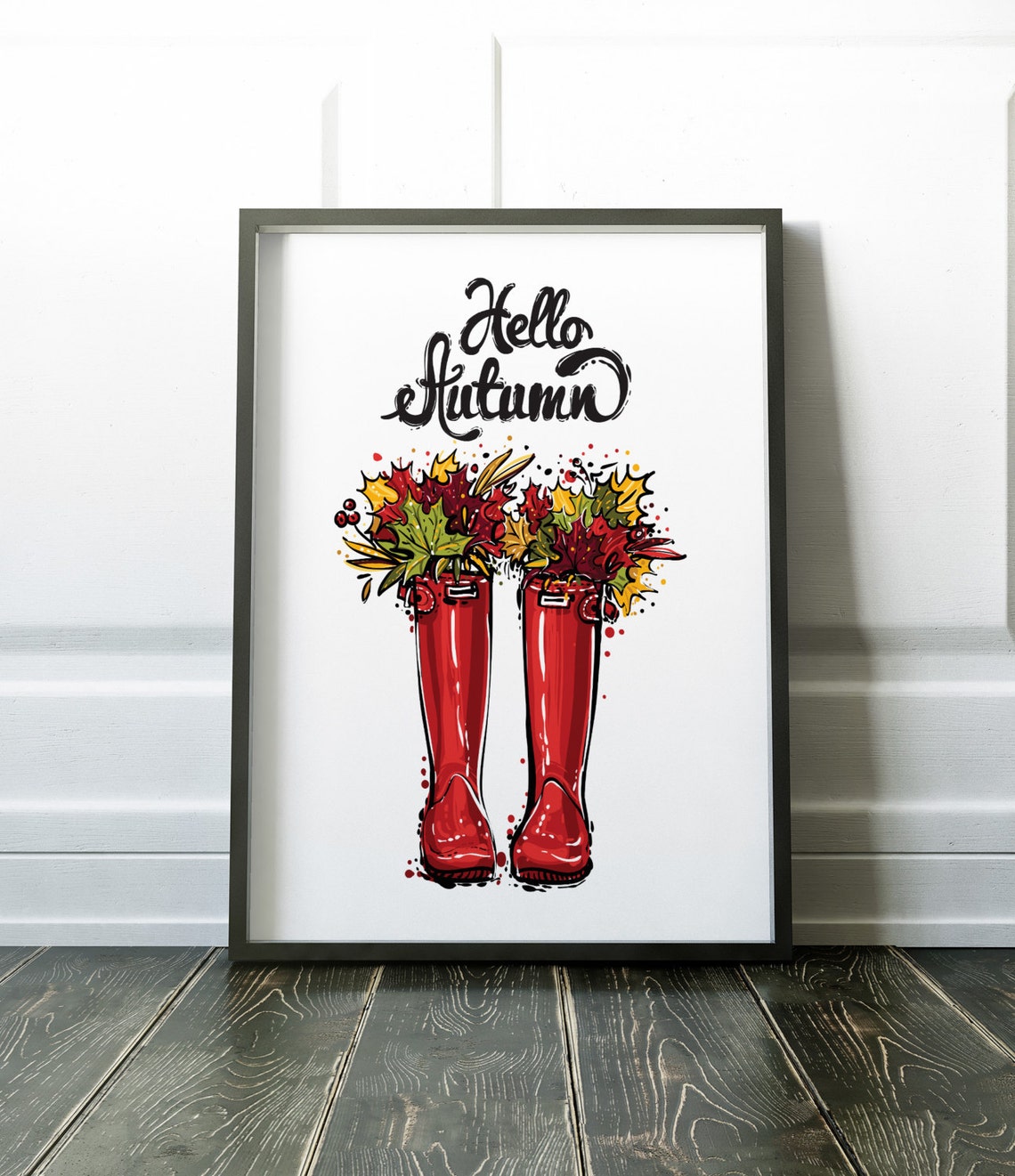 Wellies Print Wellies Art Autumn Prints Autumn Art - Etsy
