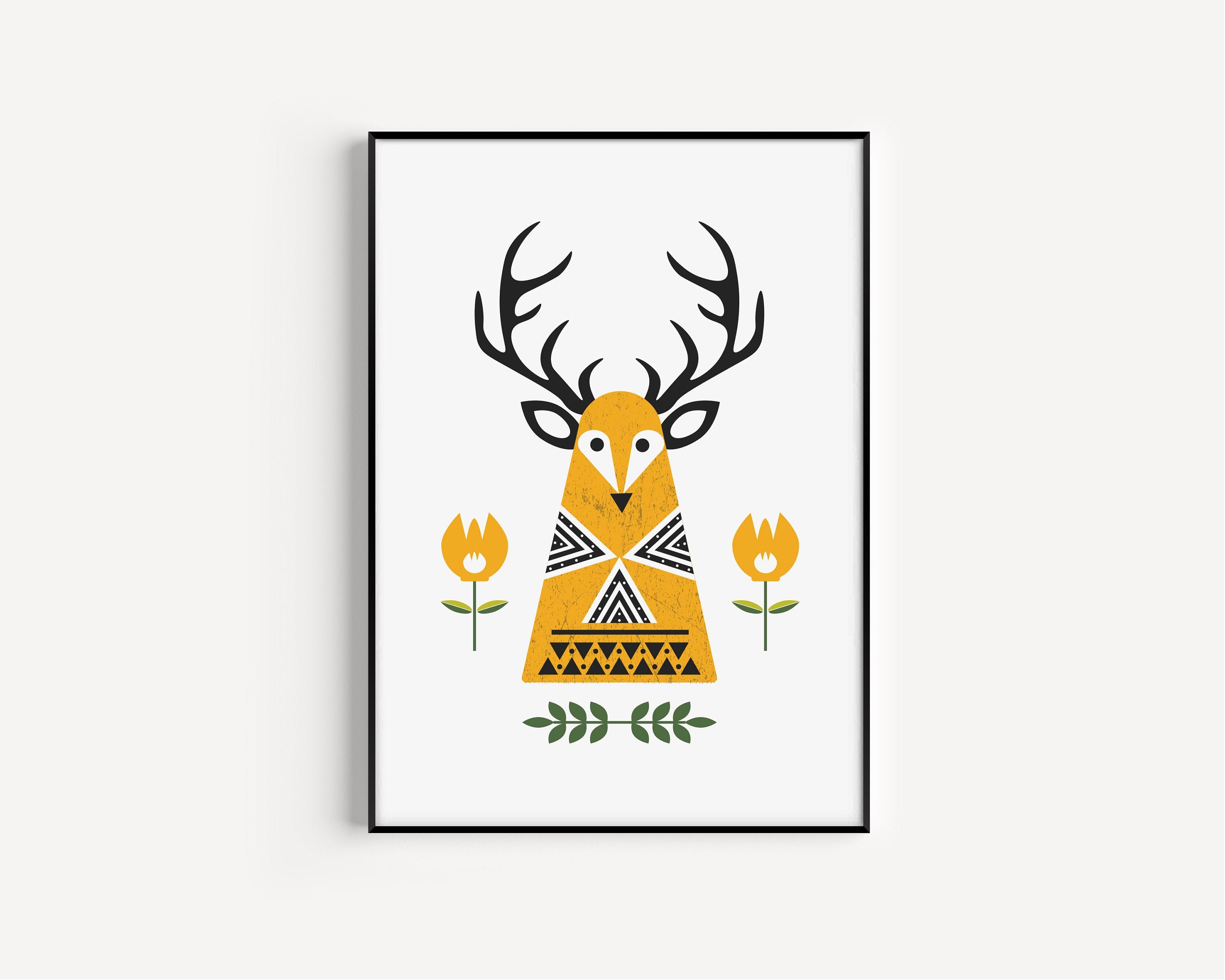 Stag Wall Art, Stag Print, Wall Art Print, Scandinavian Print ...