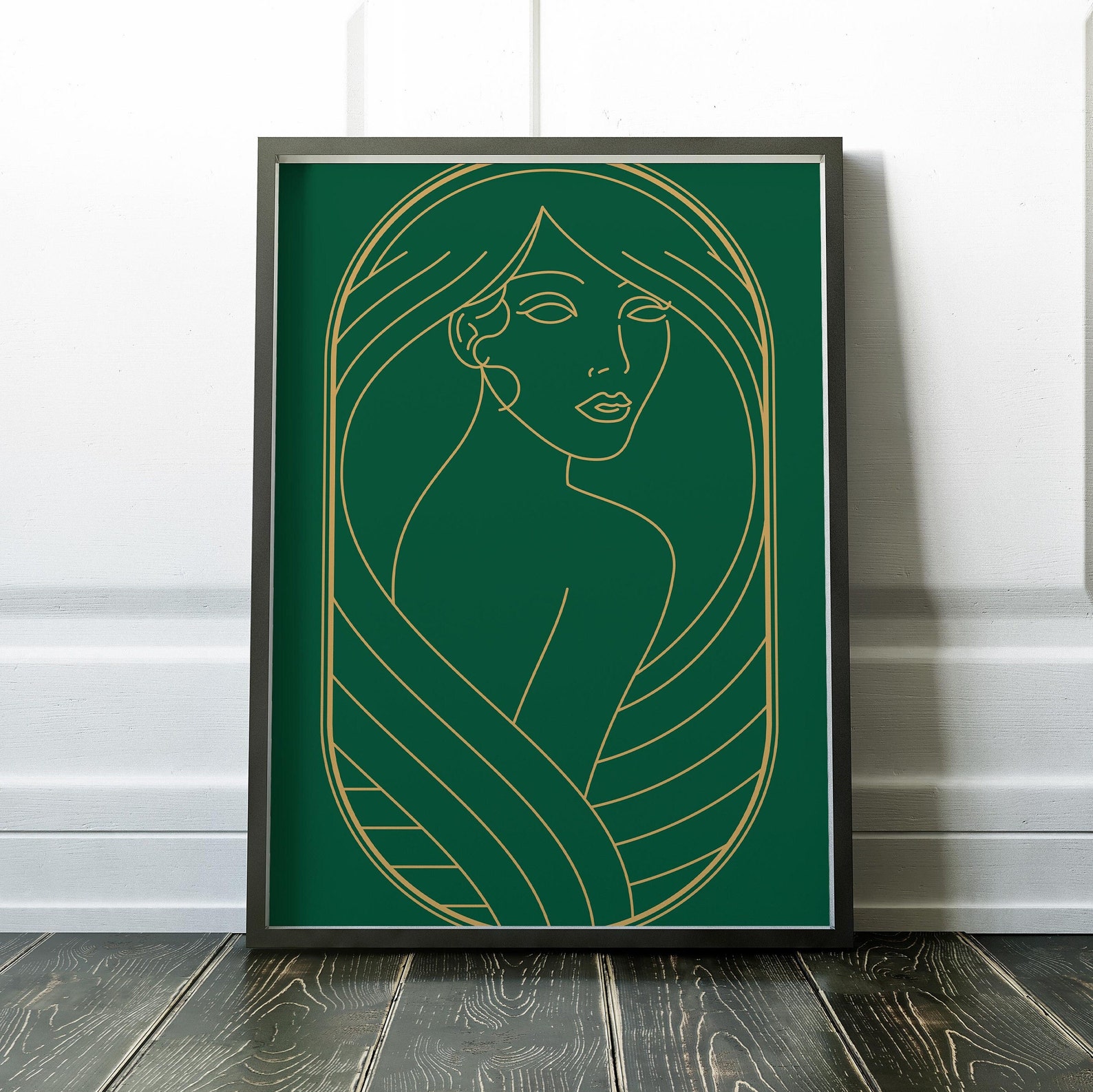 Art Deco Print Green Print Art Deco Green Wall Art Print | Etsy