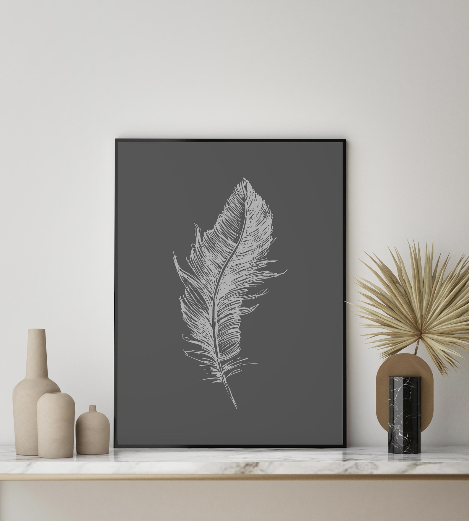 Set of Prints Feather Print Set Wall Art Set Feather | Etsy