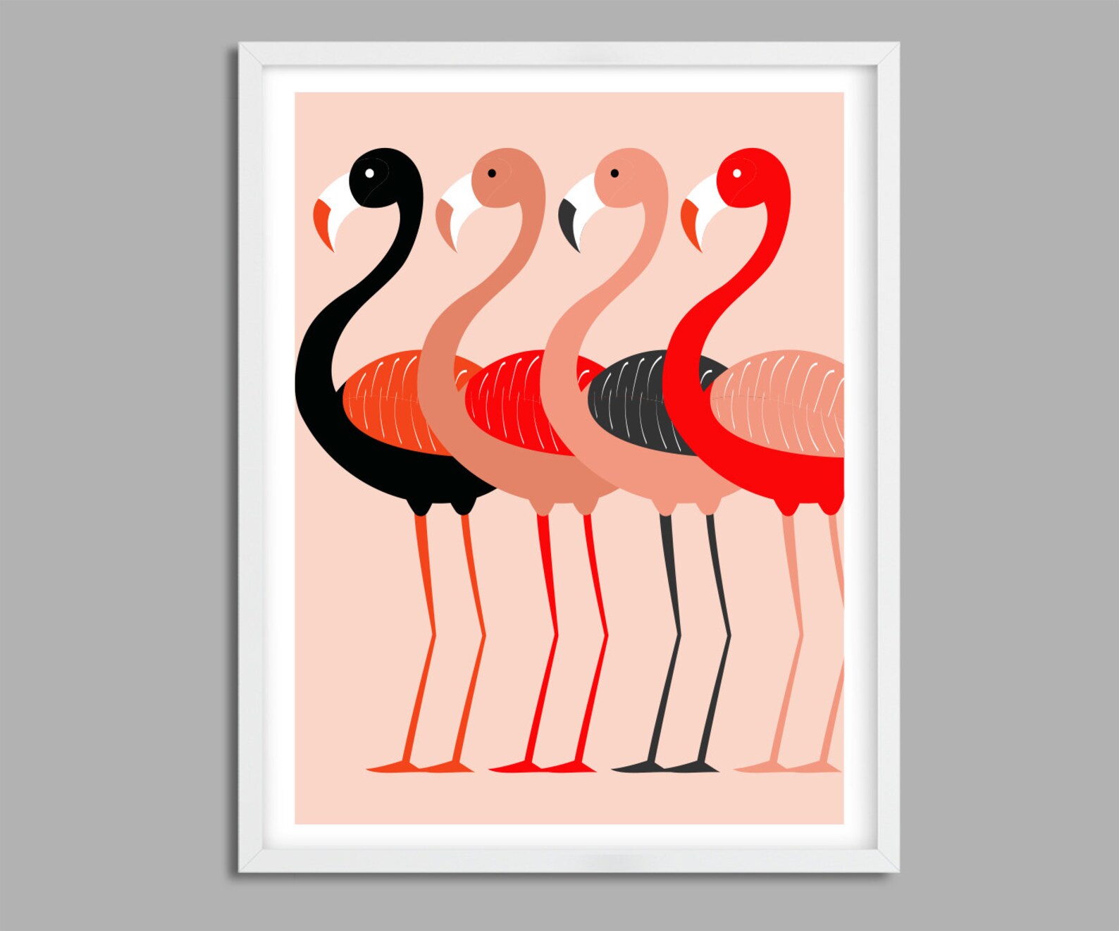 Wall Art Flamingo Print Flamingo Poster Flamingo Wall Art | Etsy