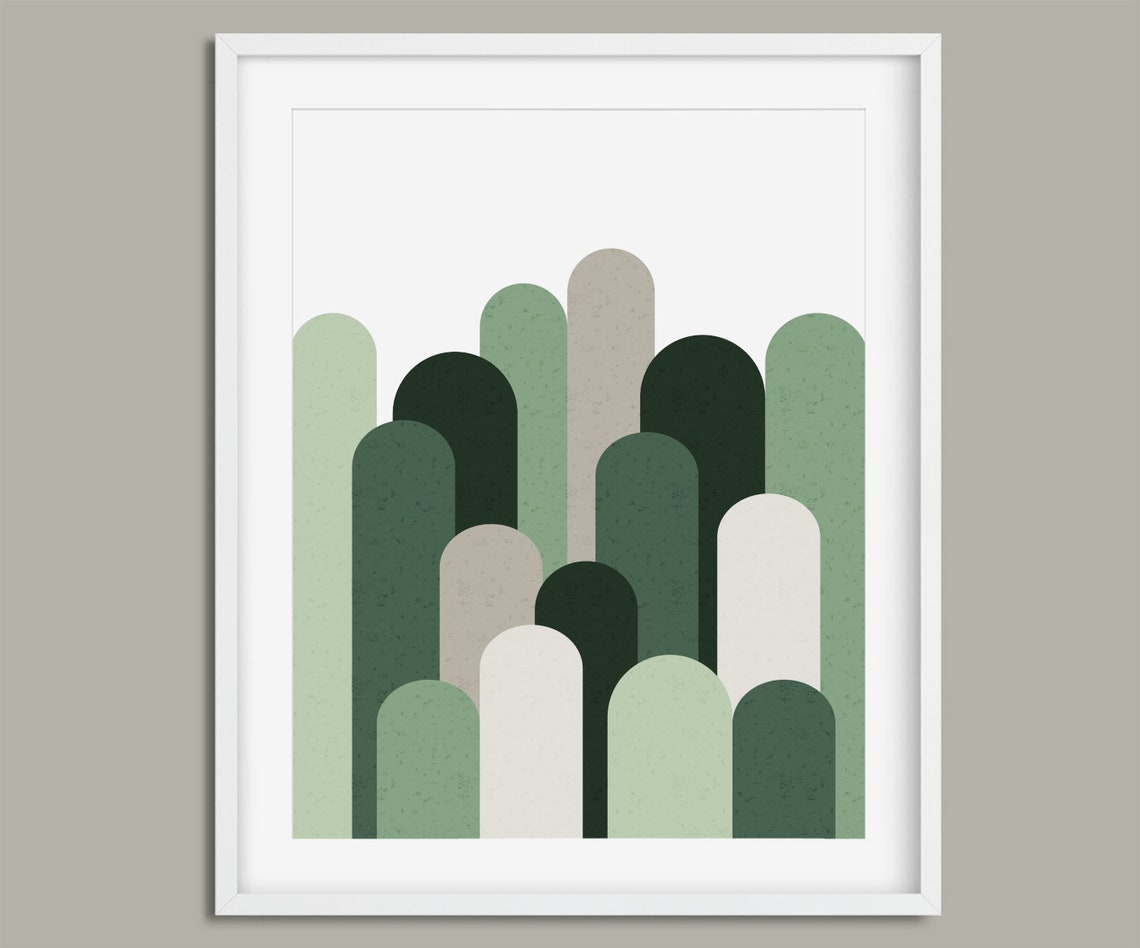 Green Print Art Print Green Wall Art Green Modern Print - Etsy