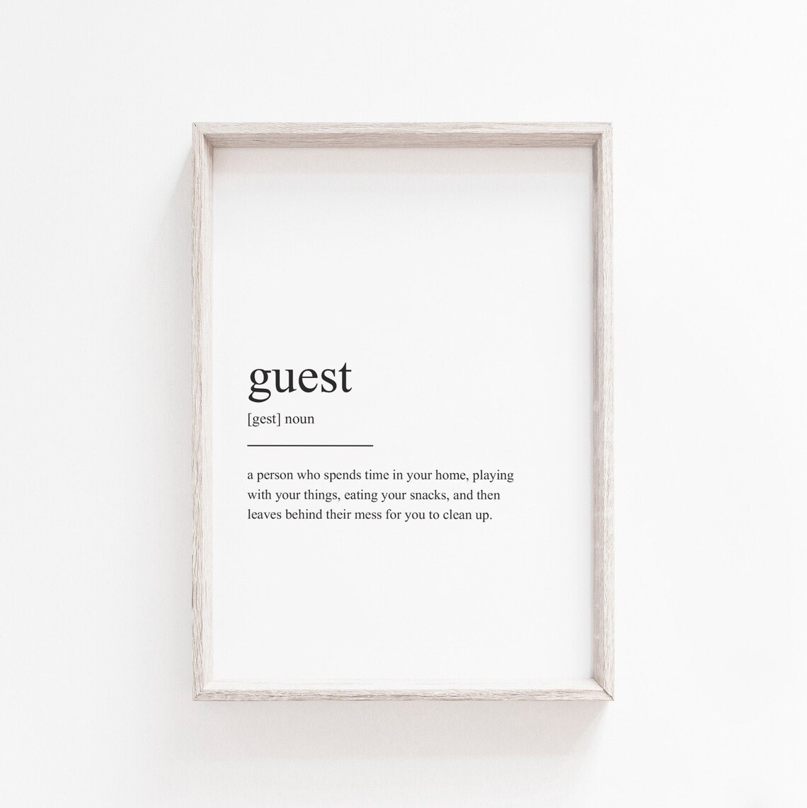 Guest Definition Prints, Wall Art Prints, Quote Print, Wall Decor ...