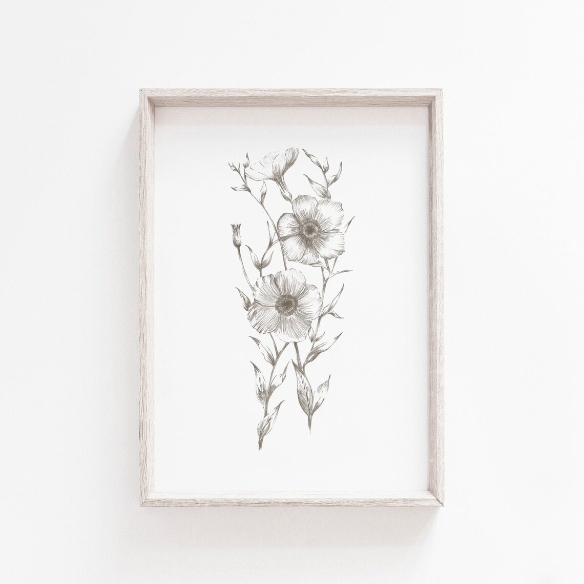 Grey Wall Art Flower Prints Grey Prints Wall Art Set Set - Etsy UK