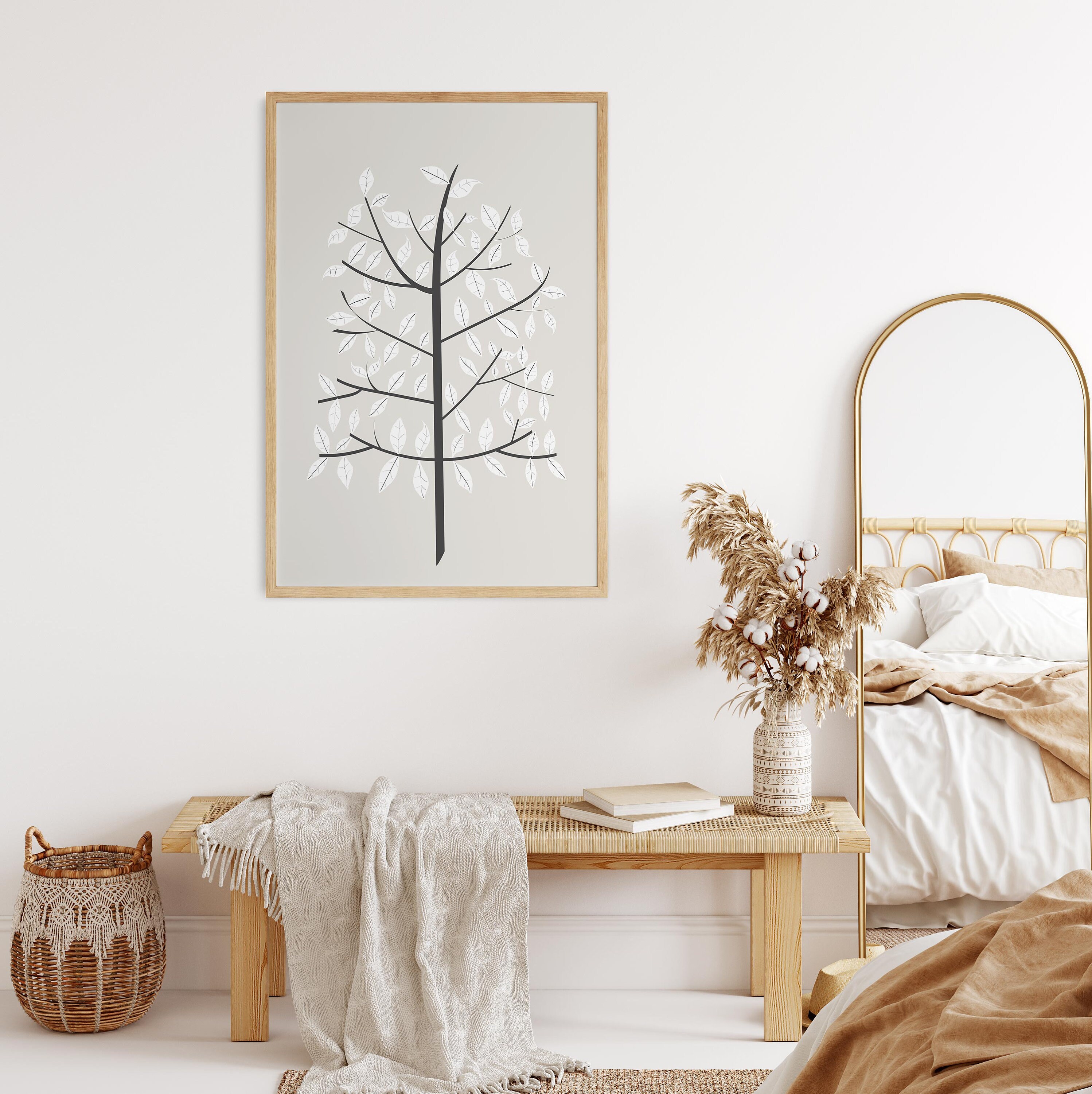 Tree Print Wall Art Black and White Wall Art Print Tree | Etsy