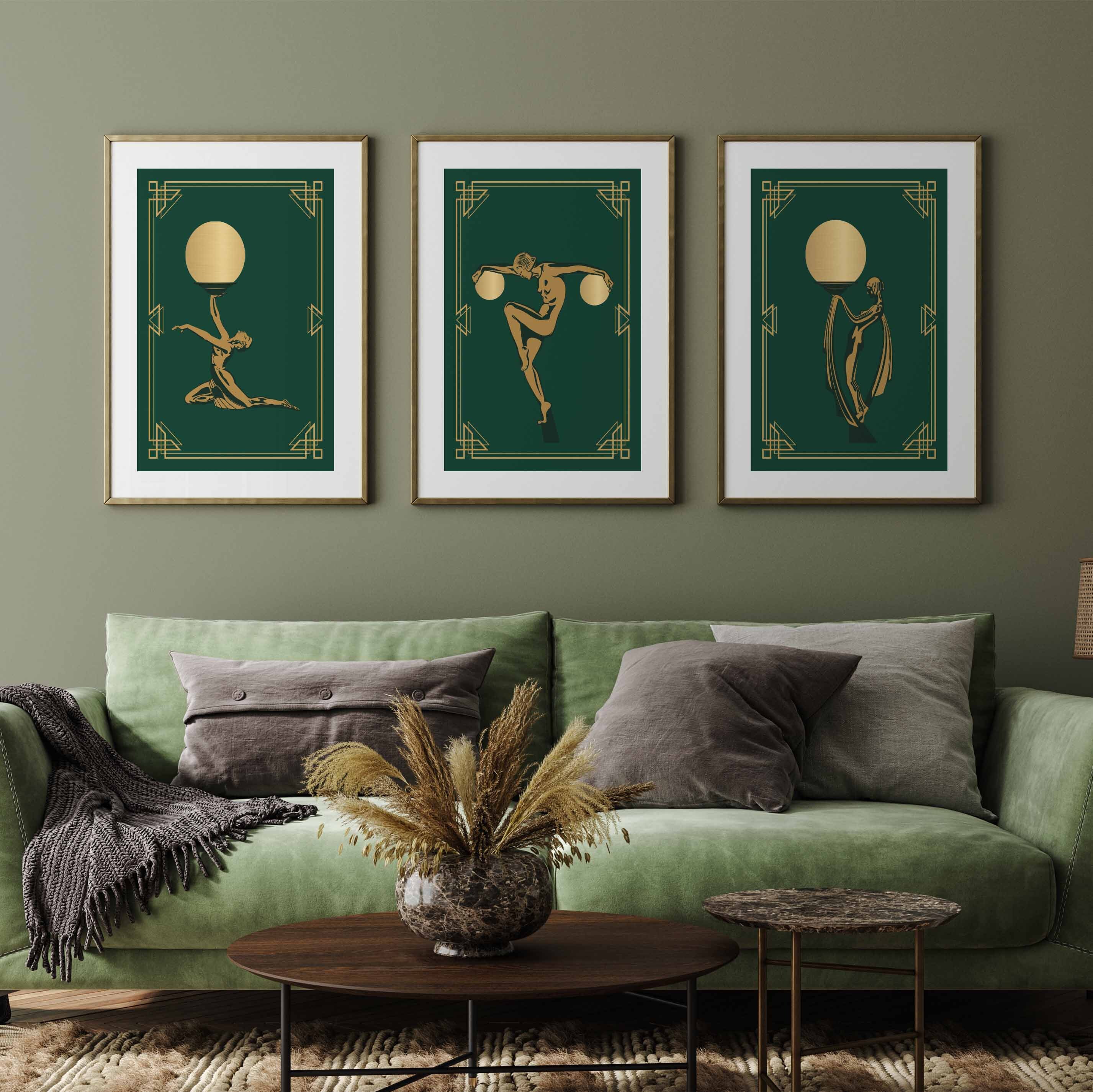 Art Deco Prints Set of Prints Green Art Deco Art Deco - Etsy UK