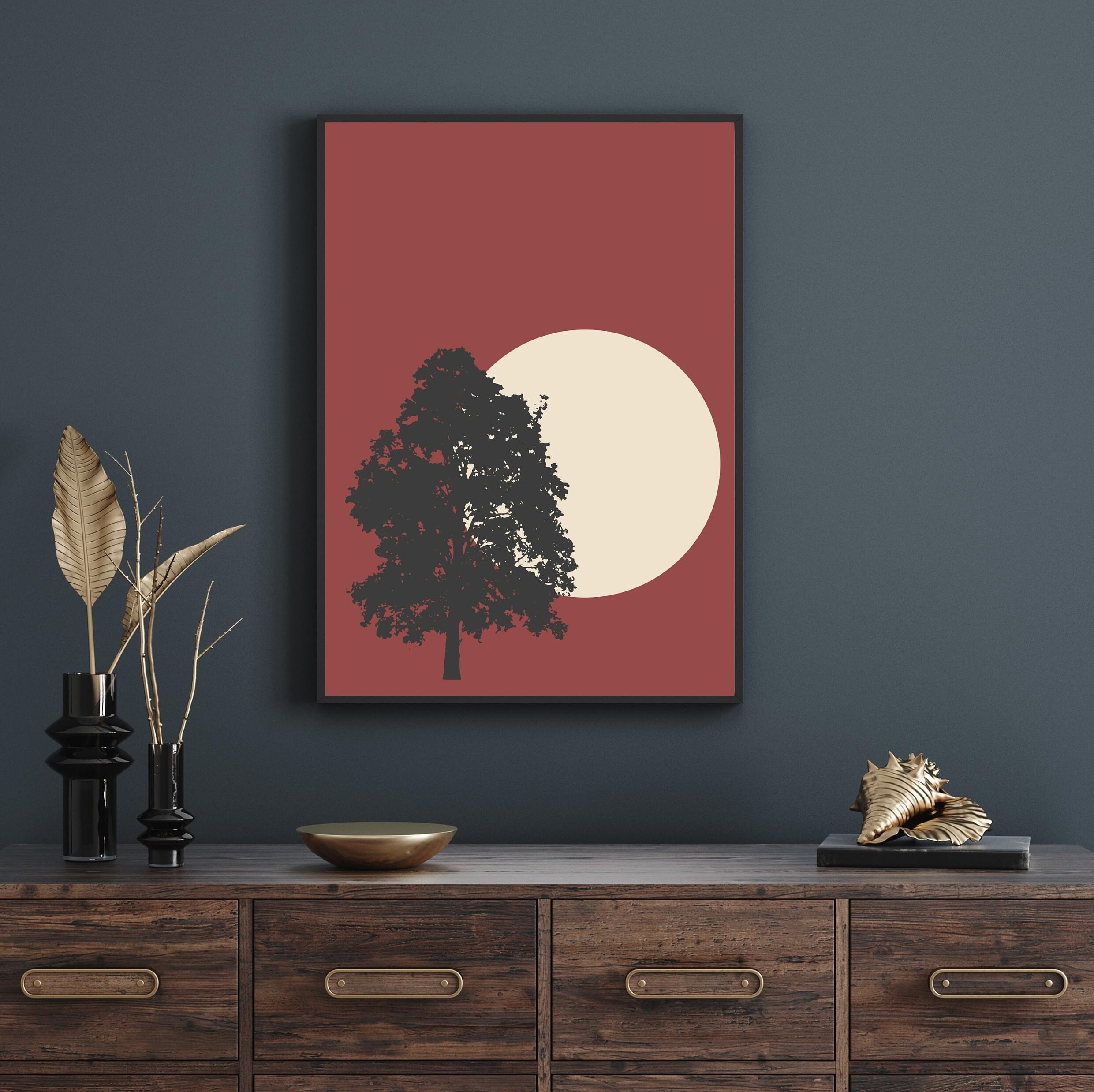 Tree Print, Wall Art, Art Print, Tree Wall Art, Minimalist Print, Wall ...