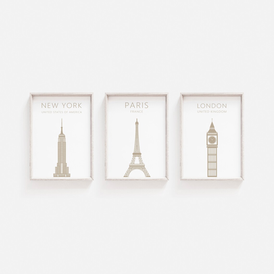 Travel Print Set, Travel Art Work, Gold Prints, Travel Posters ...