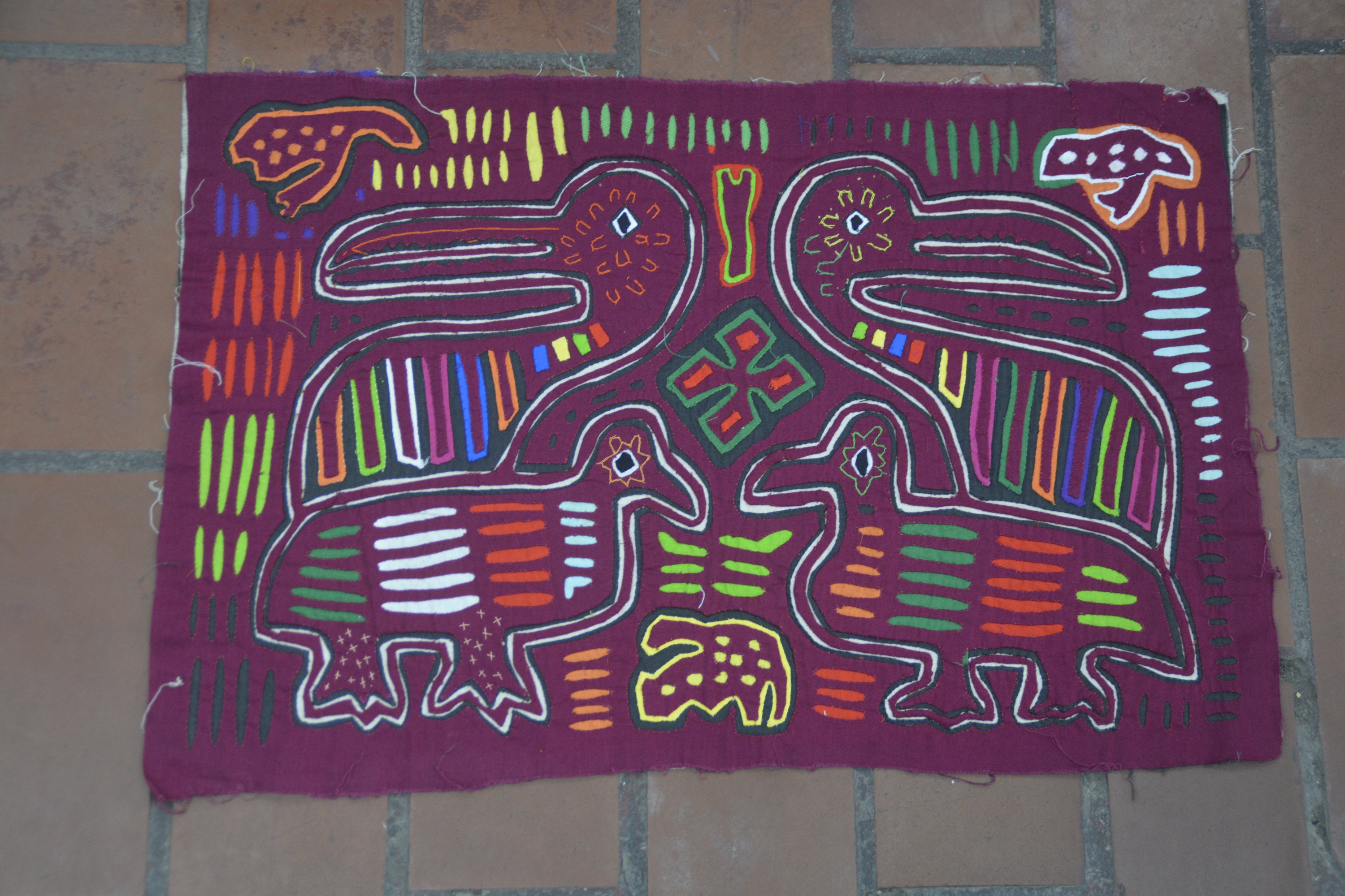 381. OLD TRADTIONAL AUTHENTIC Mola Handmade Guna Indian San Blas Panama ...