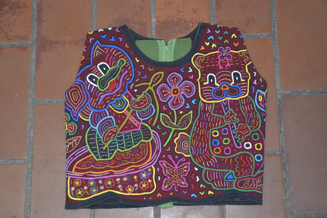 418. Very SMALL MOLA OUTFIT Handmade Textile Art San Blas Panama # 418 ...