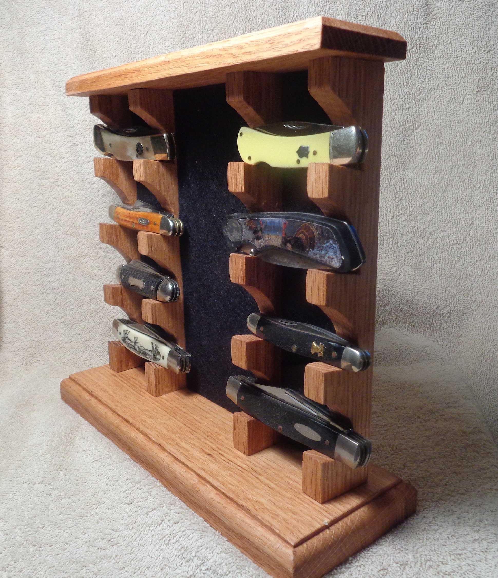 Custom Knife Display Stand Case made from Solid Oak Wood. - Etsy