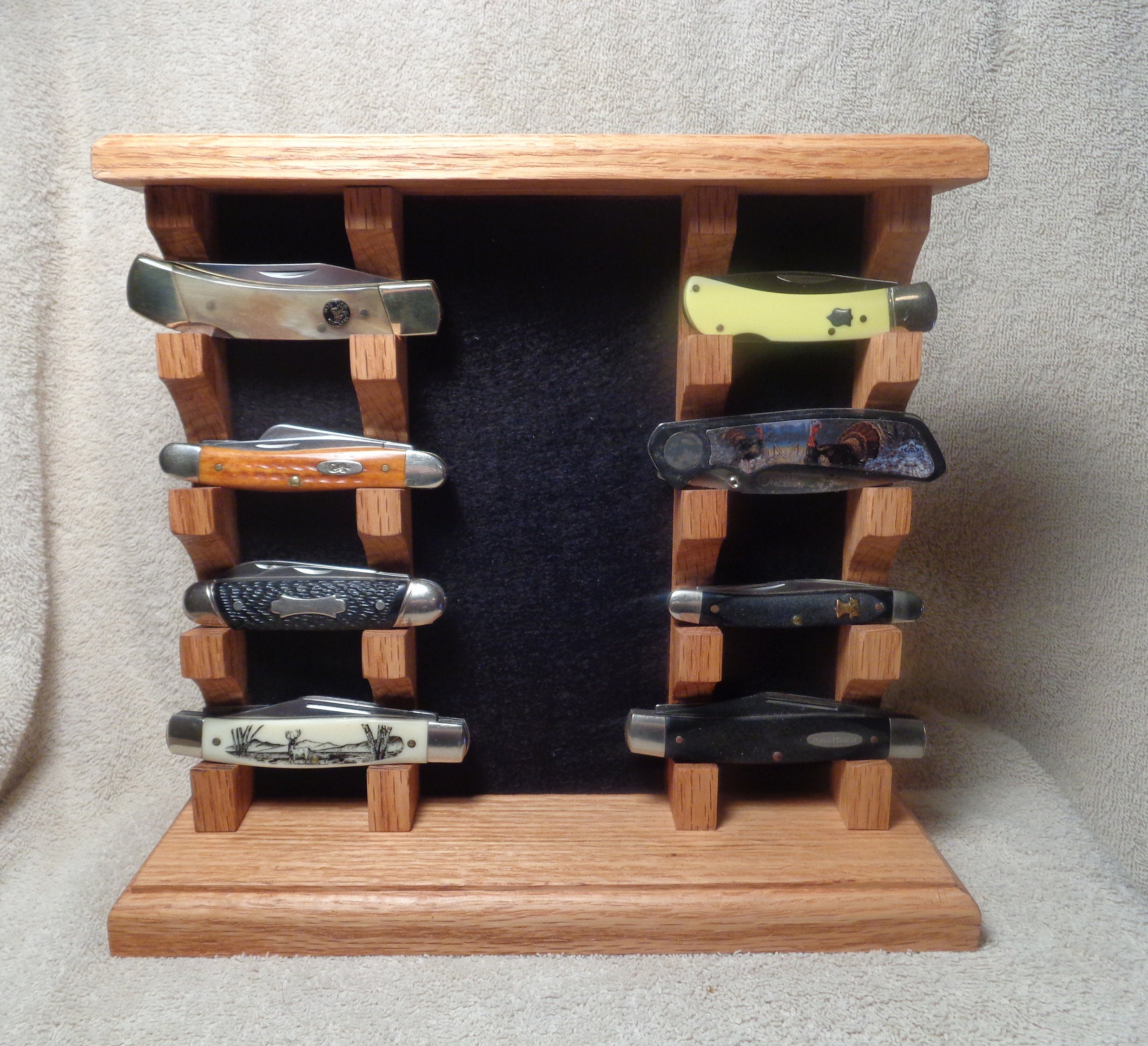 Custom Knife Display Stand Case made from Solid Oak Wood. - Etsy
