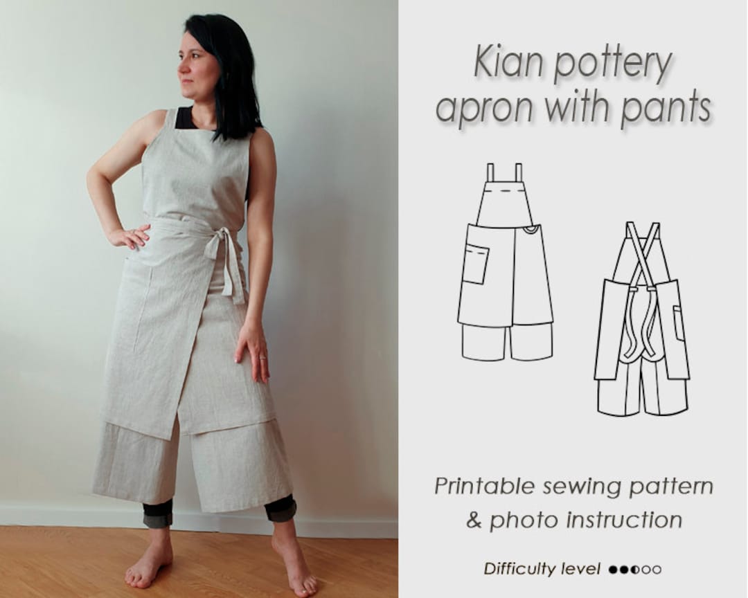 Pottery Apron With Pants/sewing Pattern/ Potter's Split - Etsy