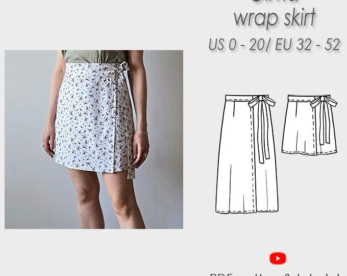 The "heather" Skirt | Straight Wrap Skirt PDF Pattern | Pdf Printable ...