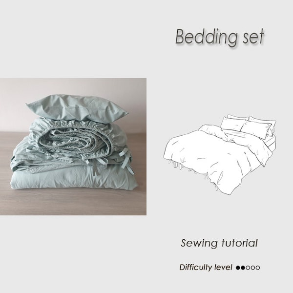 Sewing Pattern Duvet Set - Etsy