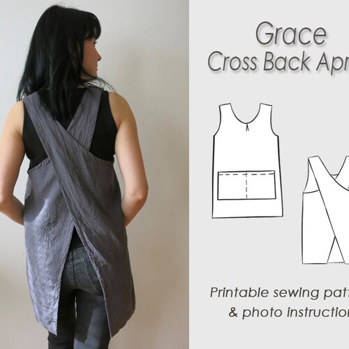Japanese Apron Sewing Pattern PDF the BACK WRAP Instant - Etsy