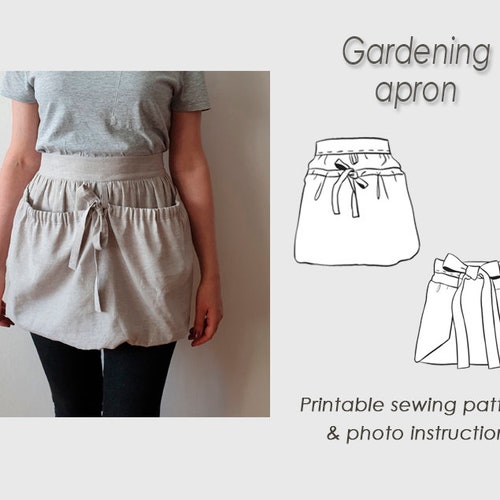 Gardening Apron Sewing Pattern/ Gathered Pinafore Tutorial - Etsy