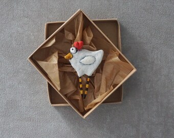 Paper Mache Brooch - Etsy