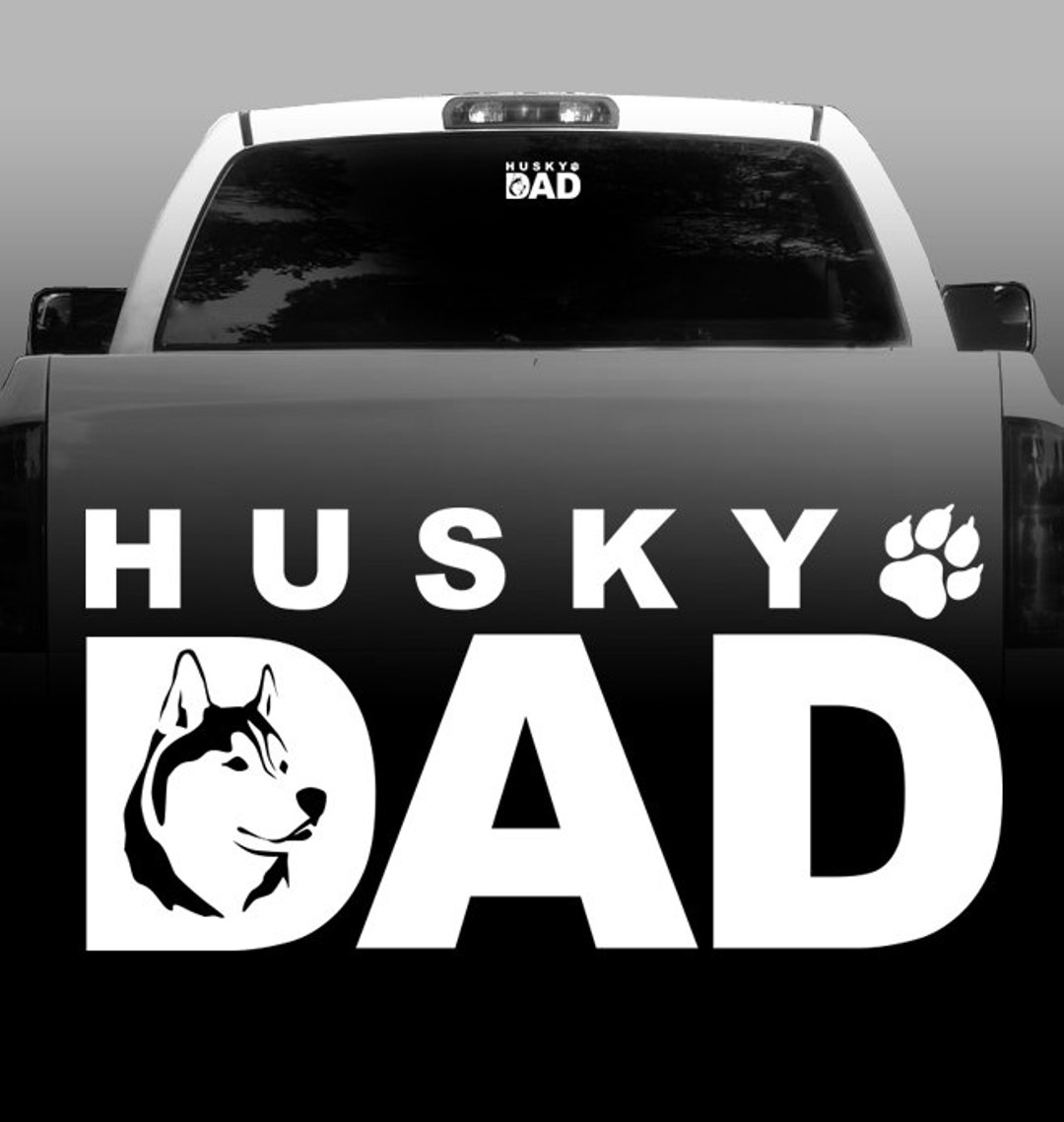 Husky Dad Vinyl Decal - Siberian Husky - Paw Print - Outdoor - High ...