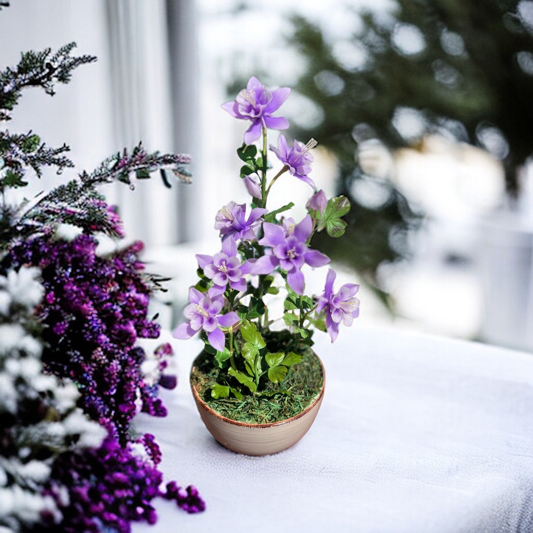 COLUMBINE FLOWERS, REALISTIC Flowers, Decorative Polymer Clay, Custom ...