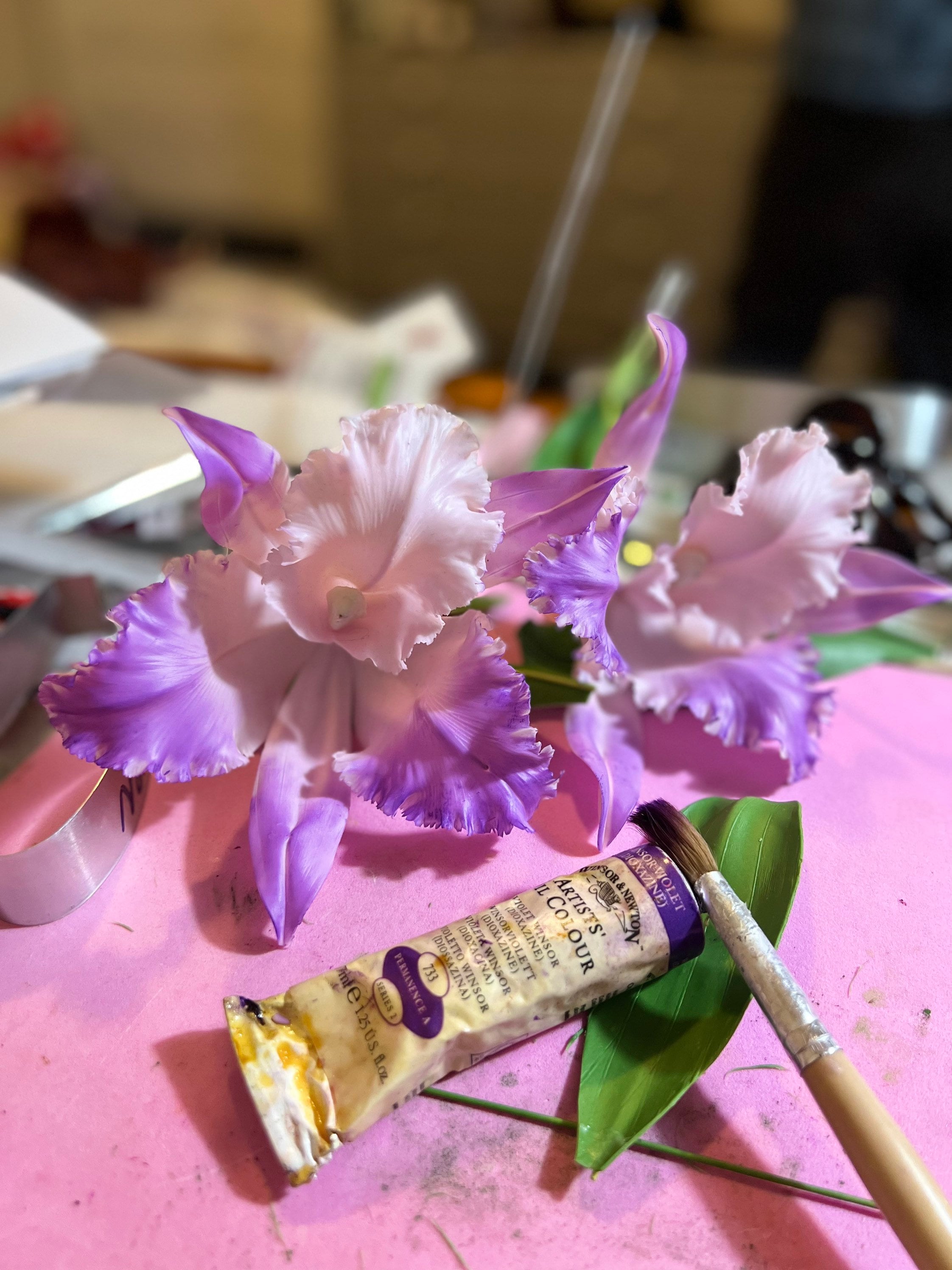 ORCHID CLAY FLOWER, Flower Arrangement, Decorative Cattleya Flower for ...