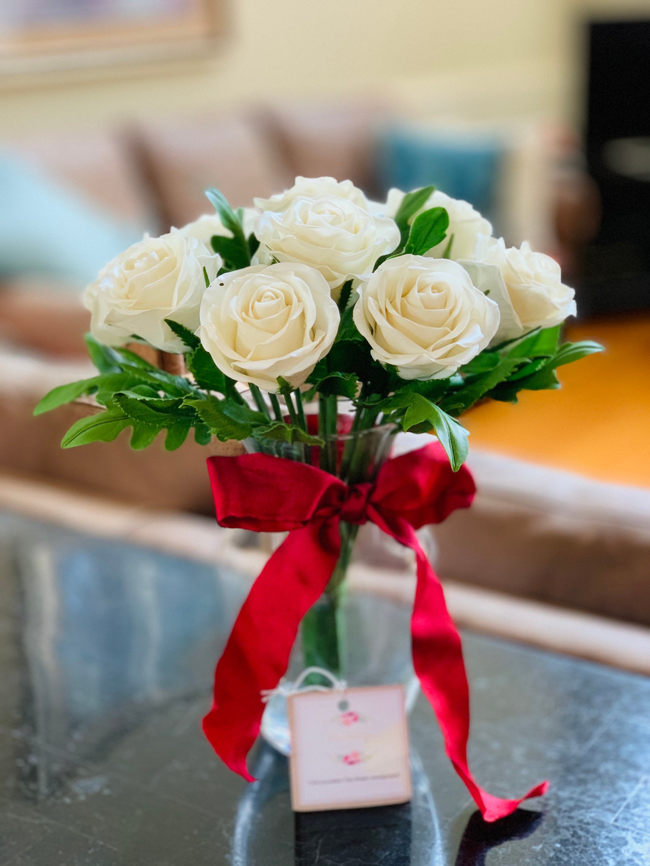 REALISTIC FLOWERS, White ROSE Flower, Decorative White Rose Clay ...