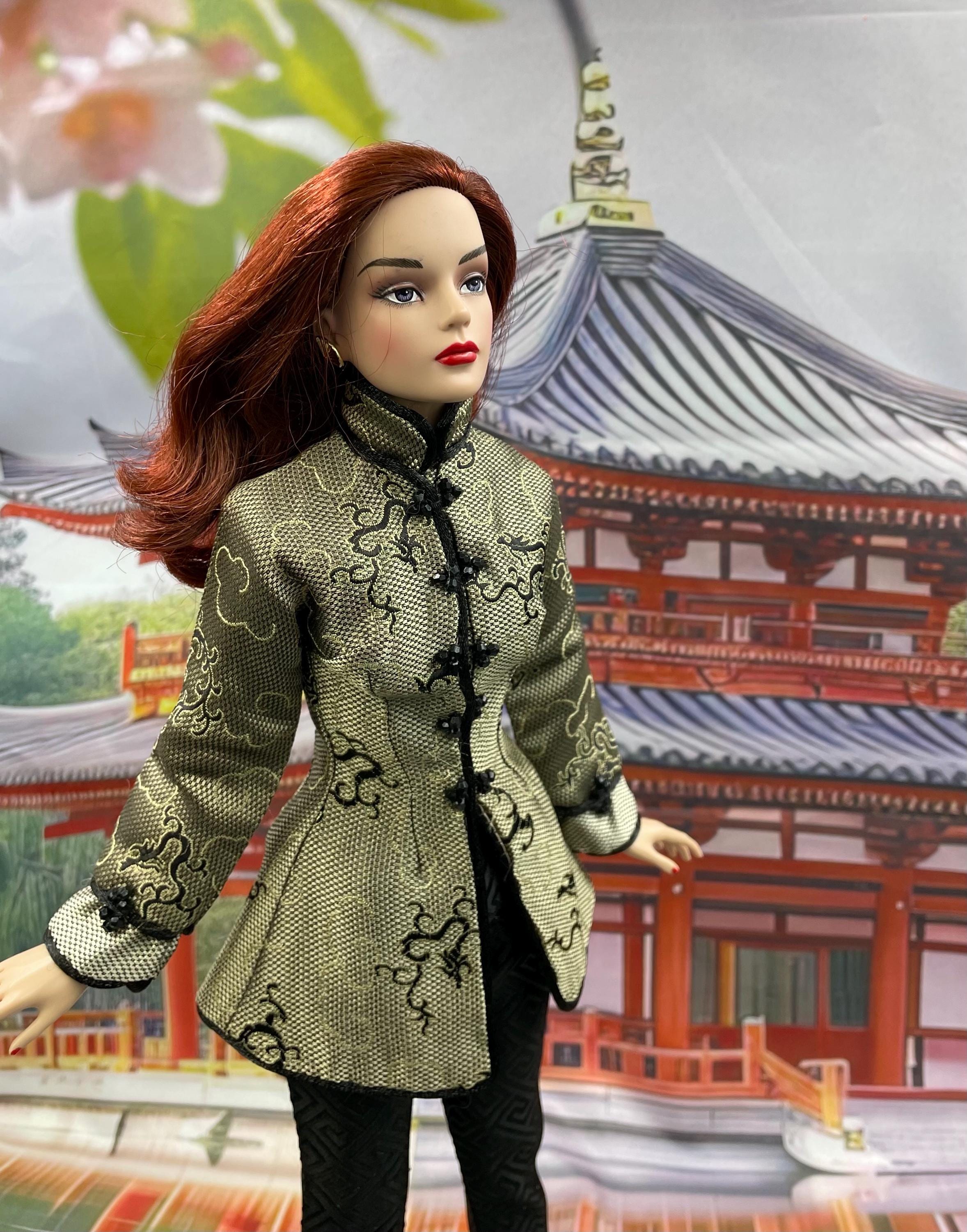 Grace Fitzpatrick Goes Asian in Silk Mandarin Jacket and Pants Outfit ...