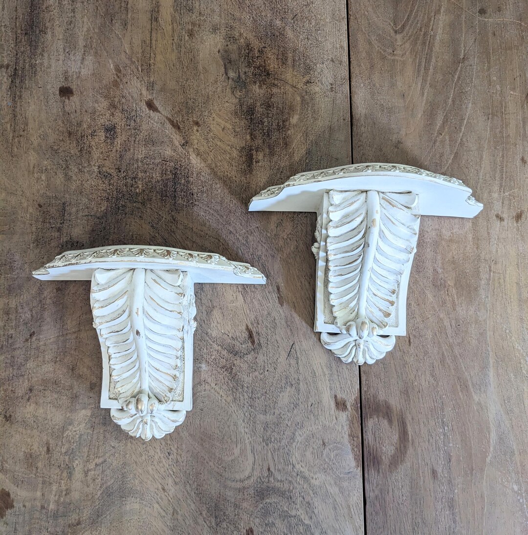 Shelf Sconces ~ Cream and Gold ~ European Shabby Chic Style - Etsy
