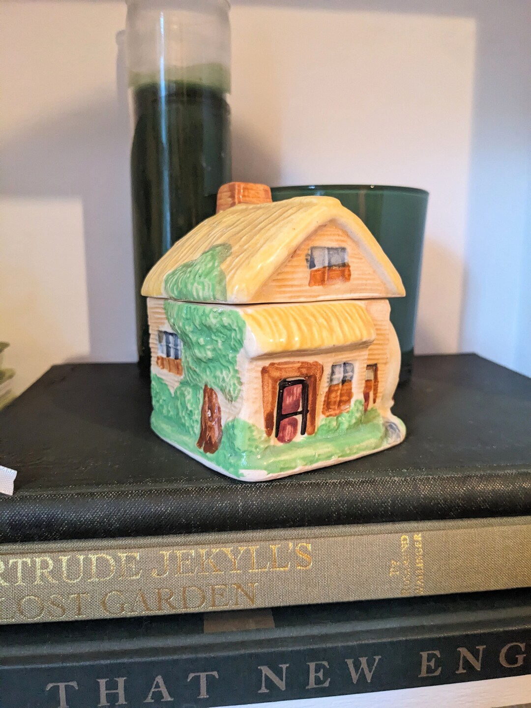 Vintage Charming Ceramic Cottage House Sugar Bowl foreign Cottage Chic ...