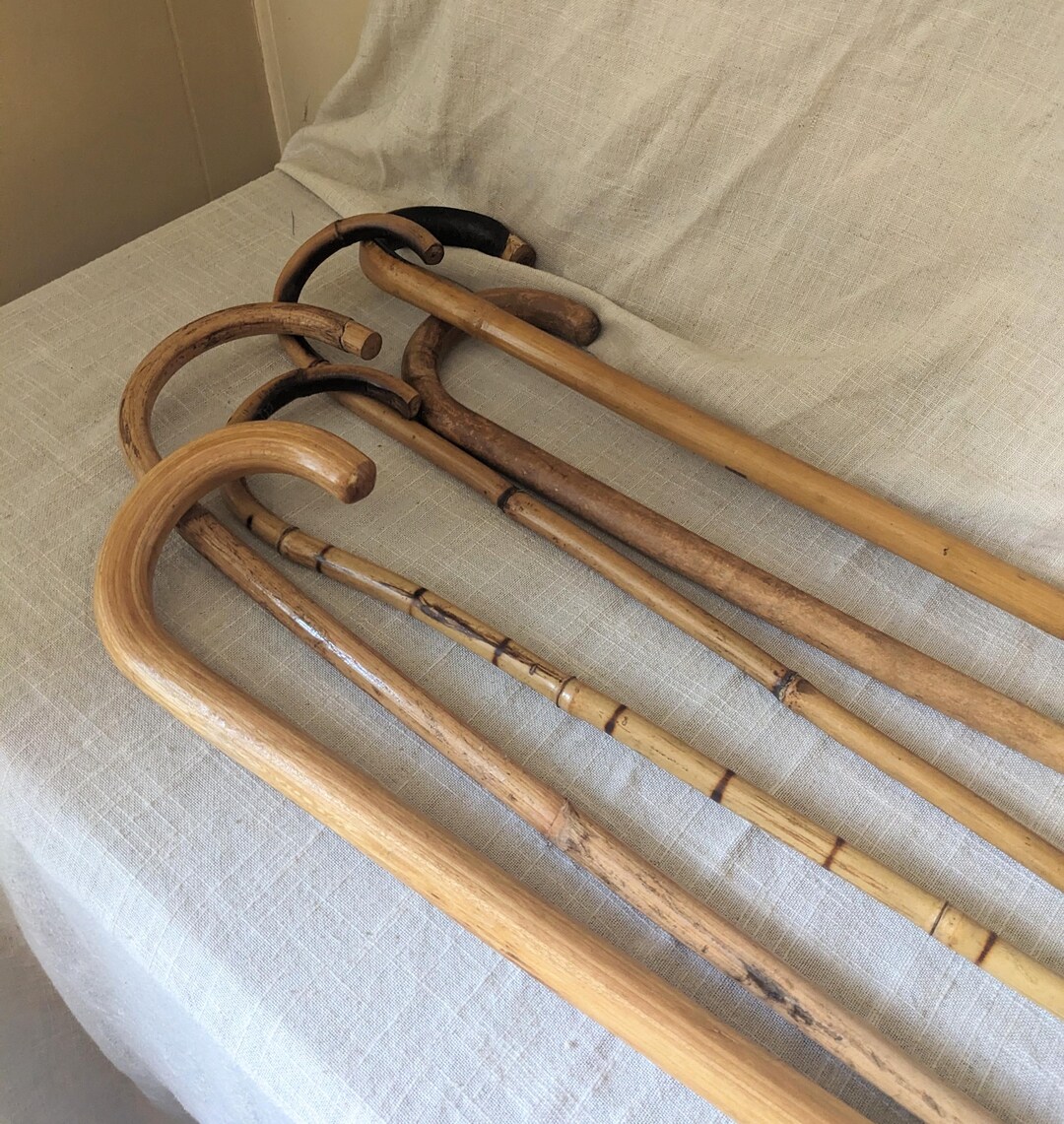 Collection of 6 Bamboo Walking Canes - Etsy