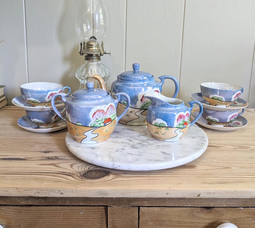 Japanese Lusterware Tea Set ~ 1940s ~ Iridescent ~ Pearlescent - Etsy
