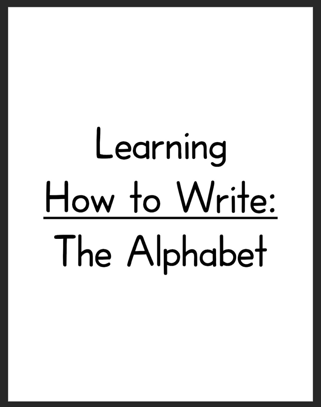 Learning to Write: Alphabet for Advance Level; Tracing Font, Tracing ...