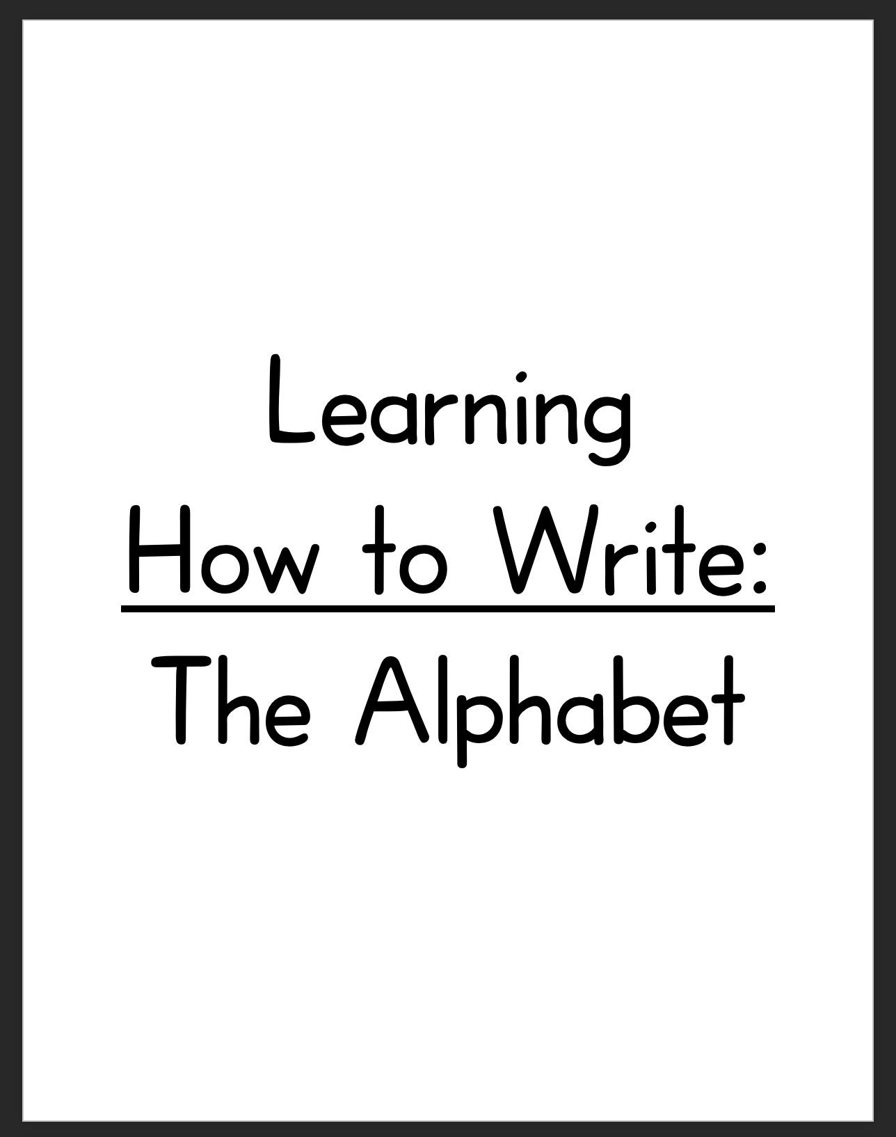 Learning To Write Alphabet For Beginners Capital Letters Only Tracing
