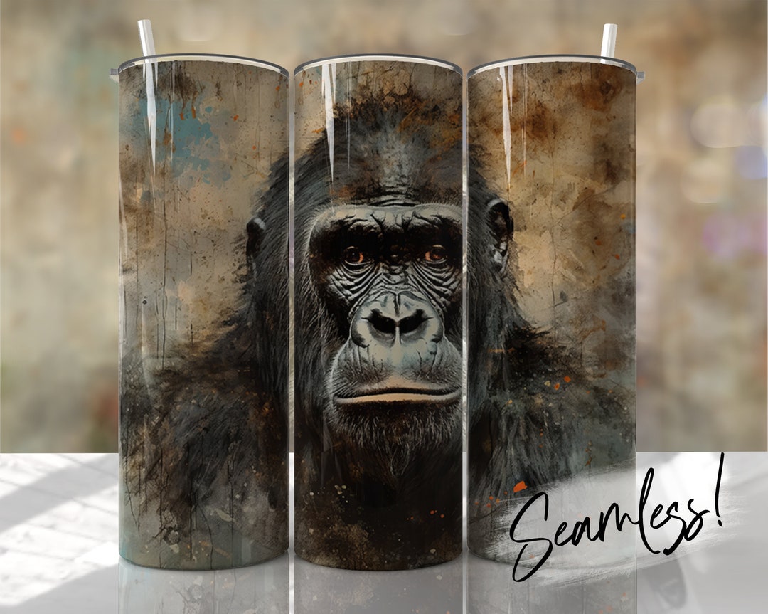 Gorilla Tumbler Wrap Seamless Tumbler Template for Men Sublimation ...