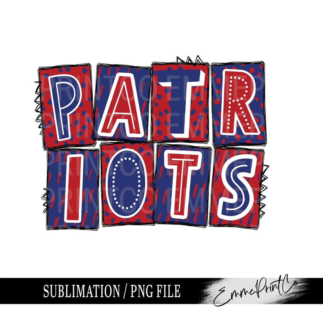 Patriots School Spirit Pride Sublimation Design PNG - Red Navy Blue ...