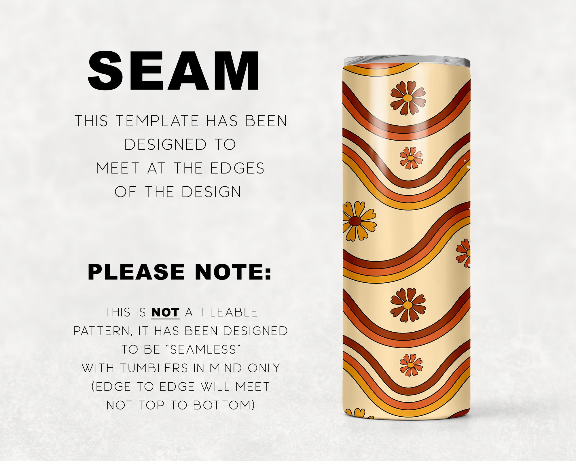 Retro Mama Tumbler Wrap PNG Seamless 60s 70s Floral - Etsy