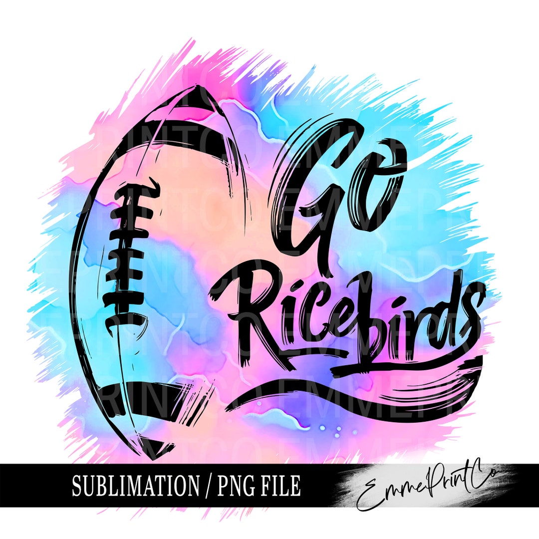 Ricebirds School Spirit Pride Football Sublimation Design PNG - Neon ...