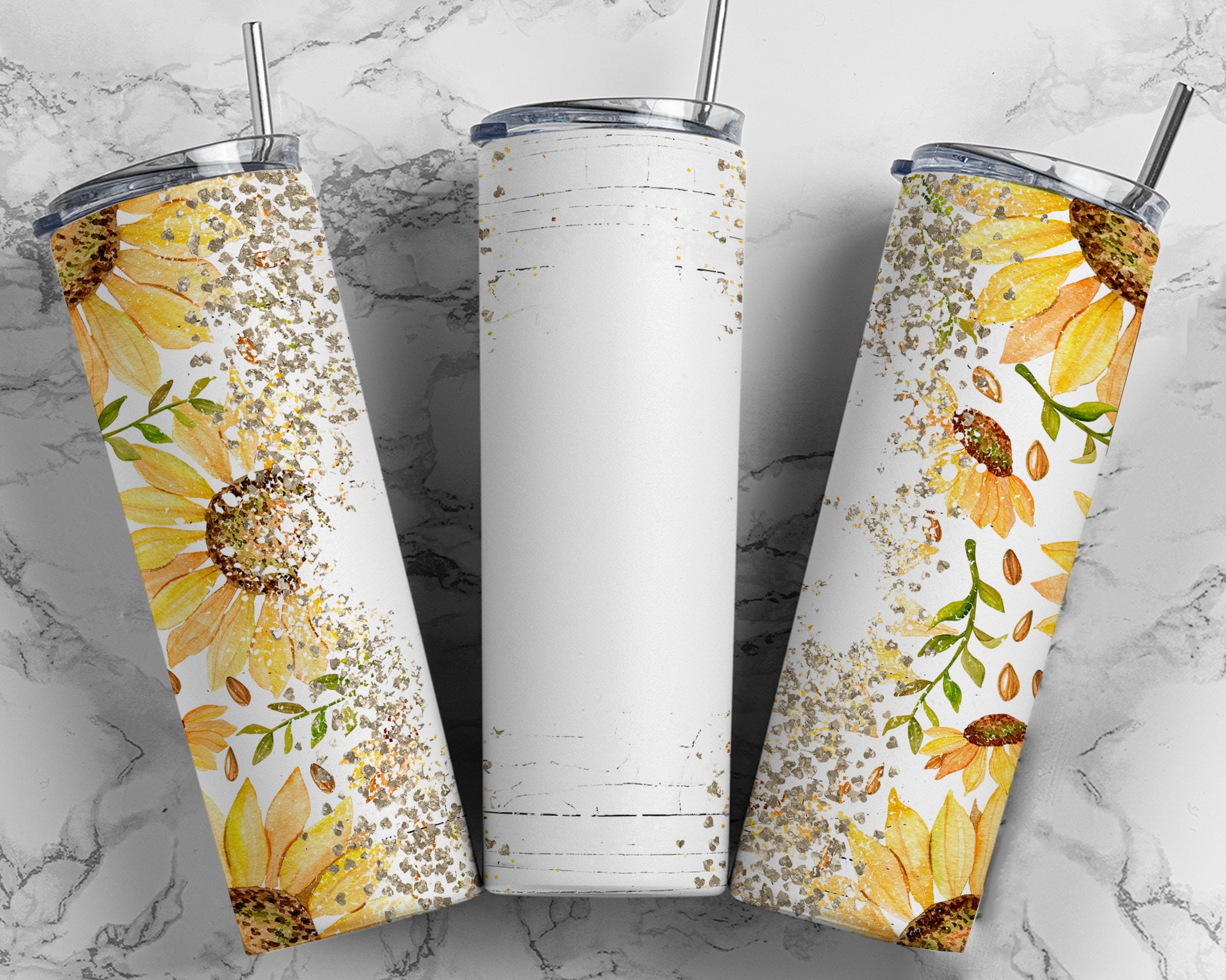 Sunflower Tumbler Wrap Background PNG Seamless Sublimation - Etsy