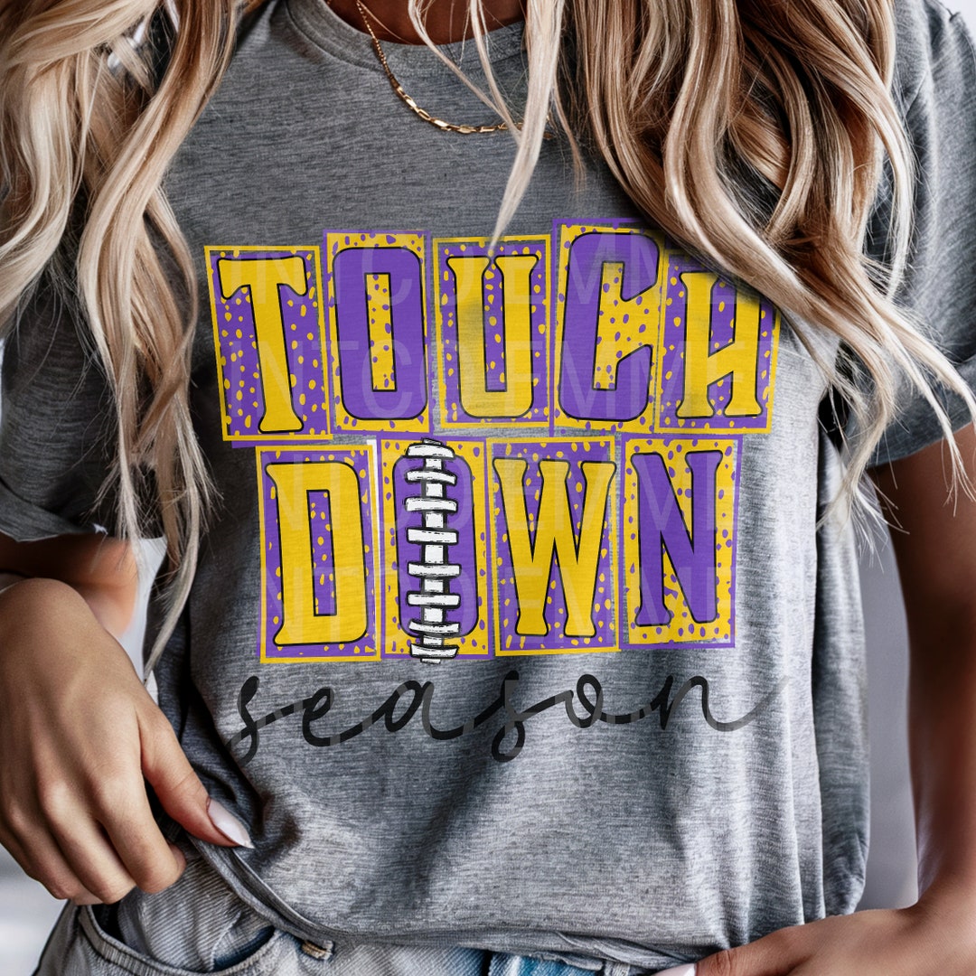 Touchdown Season Yellow Purple Football Sublimation Design PNG ...