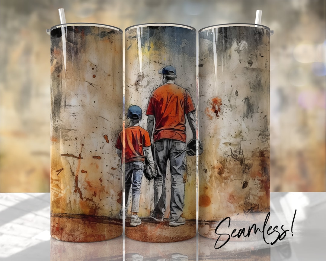 Baseball Dad Tumbler Wrap Seamless Baseball Coach Son Tumbler Template ...