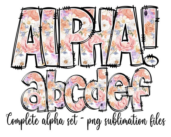 Alpha Set Bright Summer Spring Floral Letters Pack Clipart - Etsy
